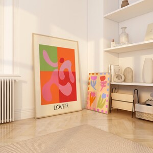 Funky Lover Poster | PRINTABLE Digital Wall Art | Colorful Red, Orange ...