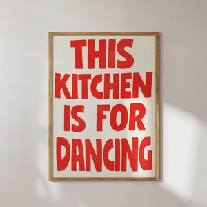 Retro 'this Kitchen is for Dancing' Poster | DIGITAL Hand Drawn Art ...