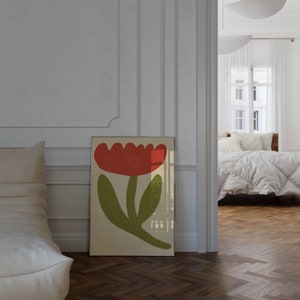 Red Tulip Poster | PRINTABLE Spring Botanical Illustration, Abstract ...
