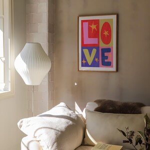 Maximalist Colorful Love Poster 20x30, 12x18, 16x24, 11x14 Home Decor ...