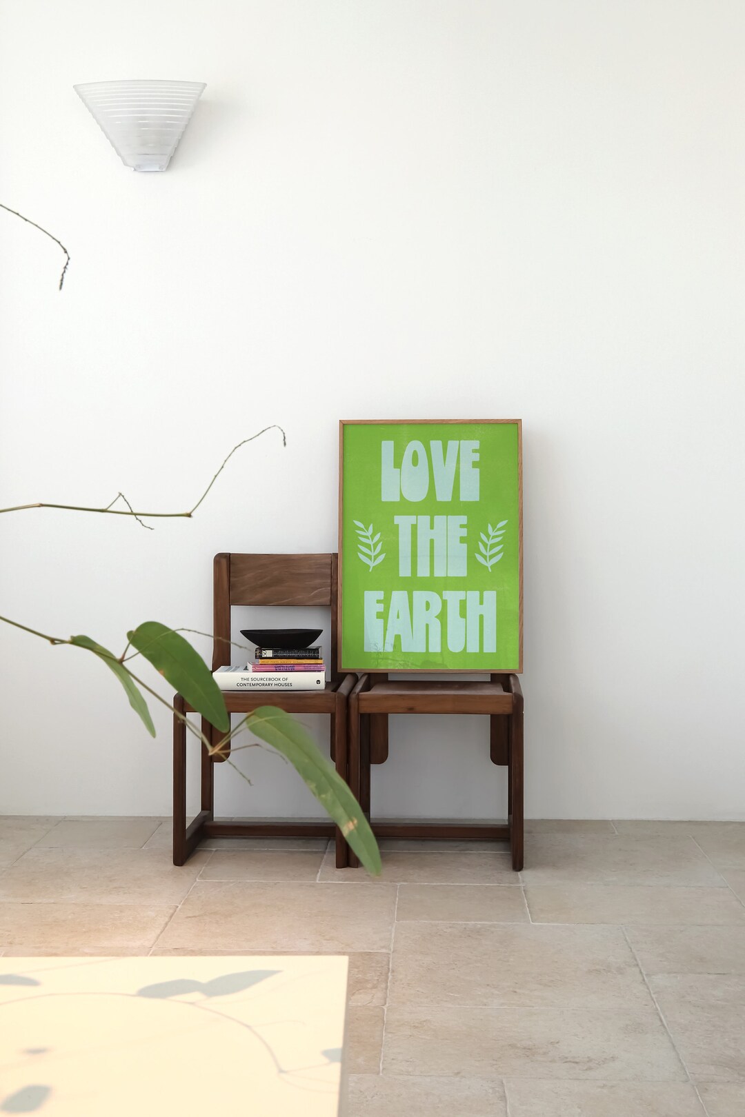 Love the Earth Poster | DIGITAL Blue and Green Wall Art, Be Kind to ...