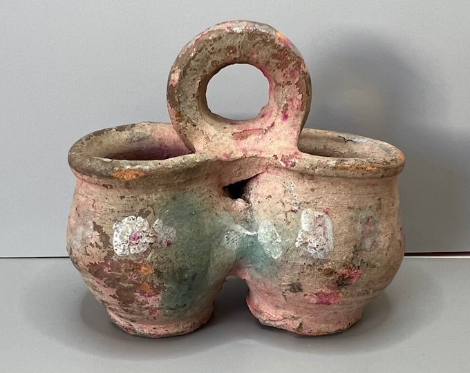 Double Clay Pot, Double Vase, Wabi Sabi Ceramics Vase, Antique Pottery ...