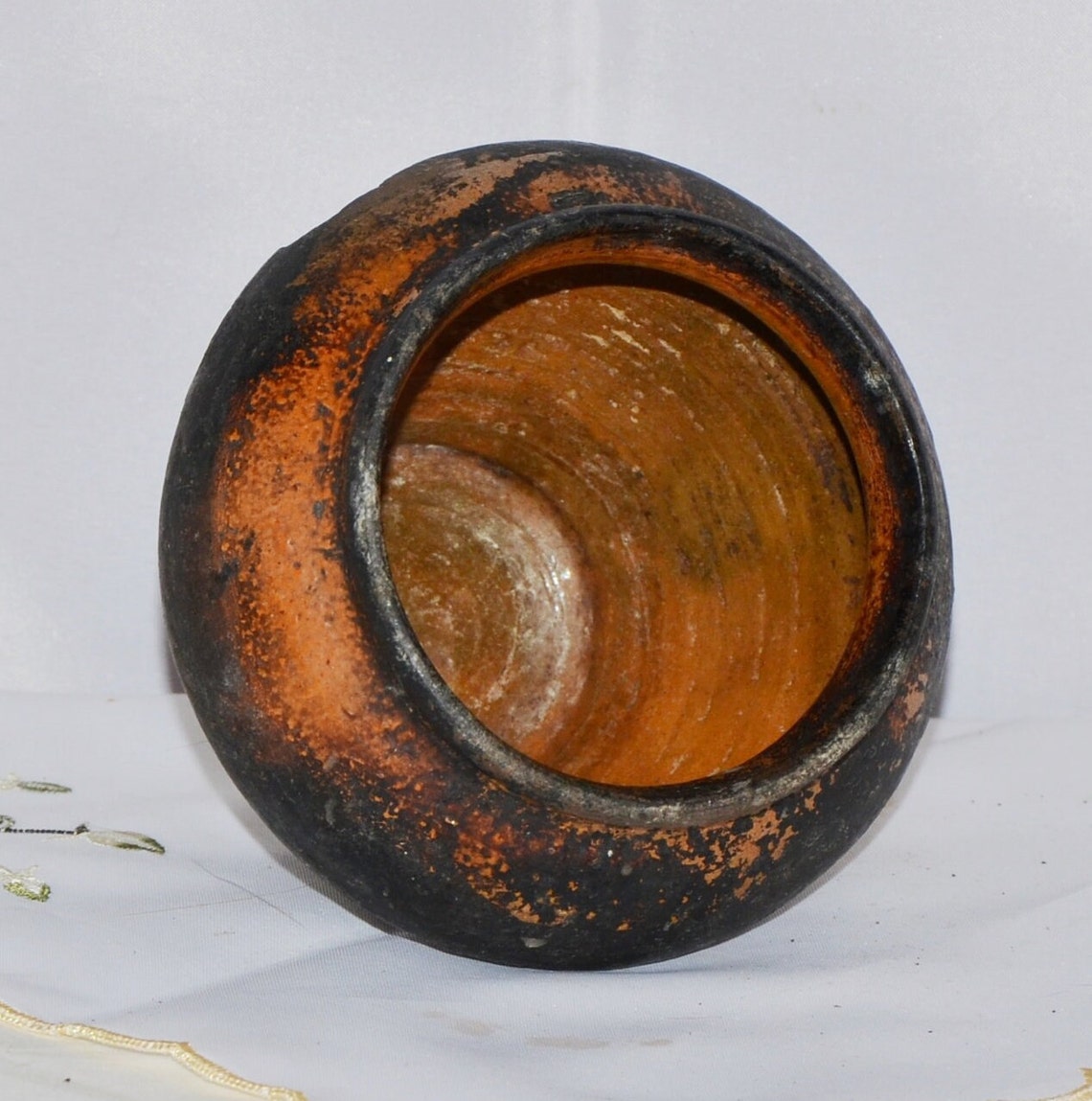 Black Small Pottery Bowl. Rustic Farmhouse Black Clay Vessel. - Etsy