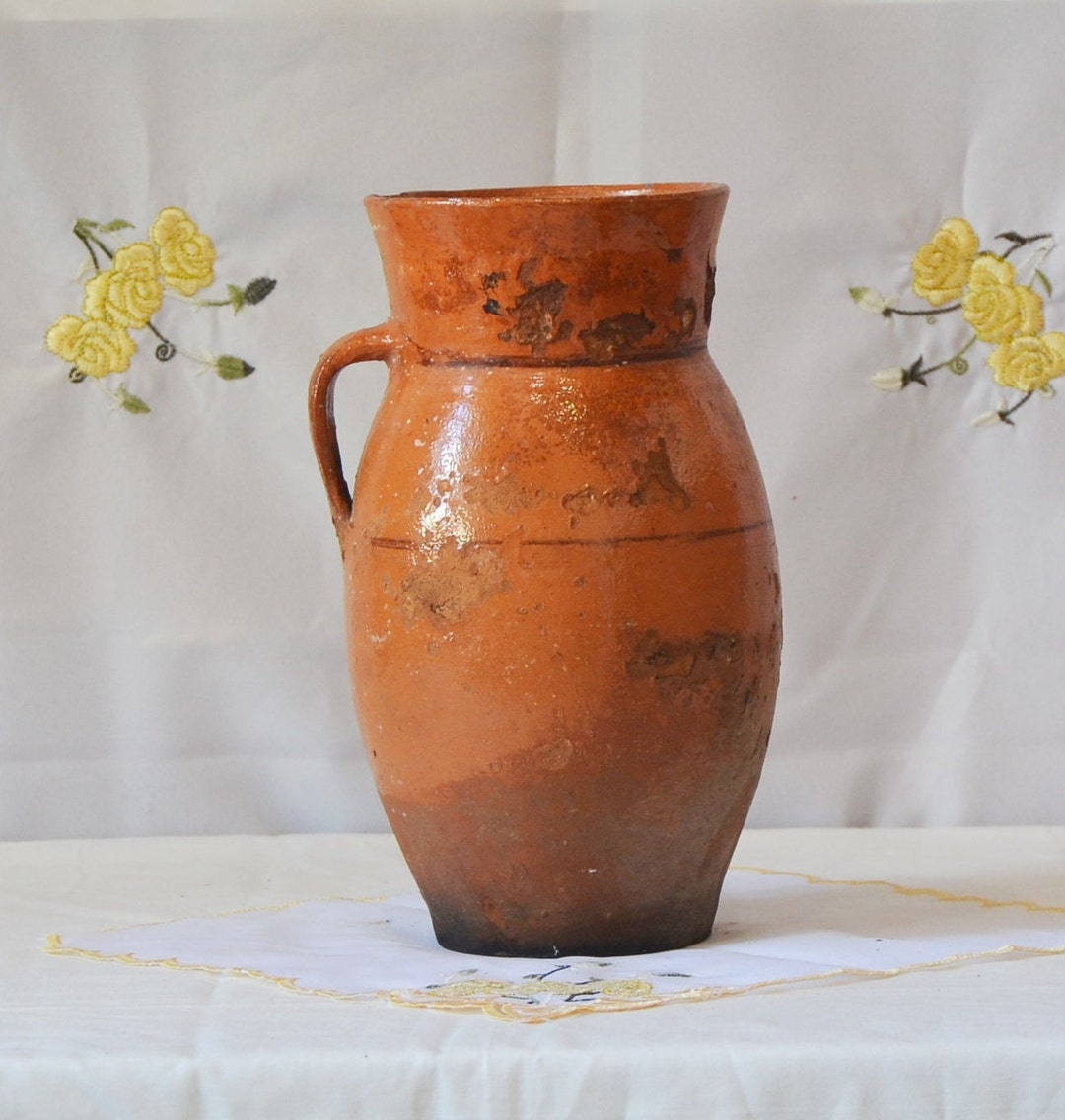 Rustic Clay Primitive Vessel. Wabi Sabi Pottery Black Vessel. Tall ...