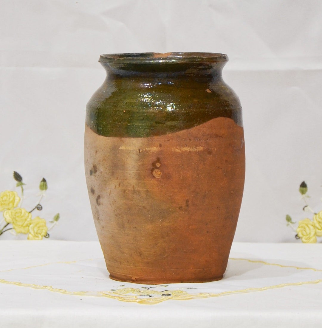 Vintage Clay Pot, Old Clay Vase, Wabi Sabi Pottery, Rustic Vessel, Old Clay Vase, Primitive Clay ...