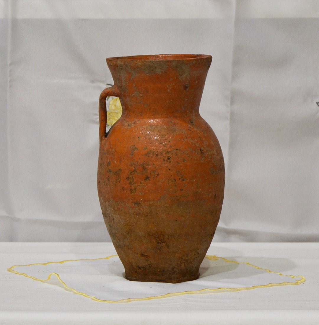 Vintage Red Clay Vase, Rustic Pottery, Wabi Sabi Decor - Etsy