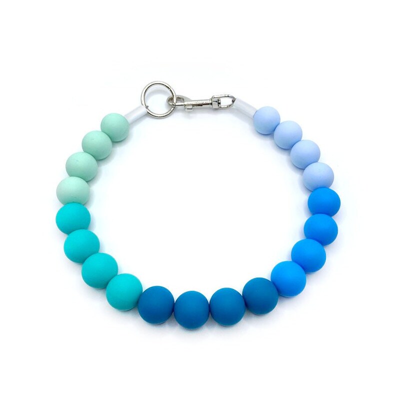 SHADES of BLUE Big Boy Dog Collar Durable Personalize Beaded - Etsy