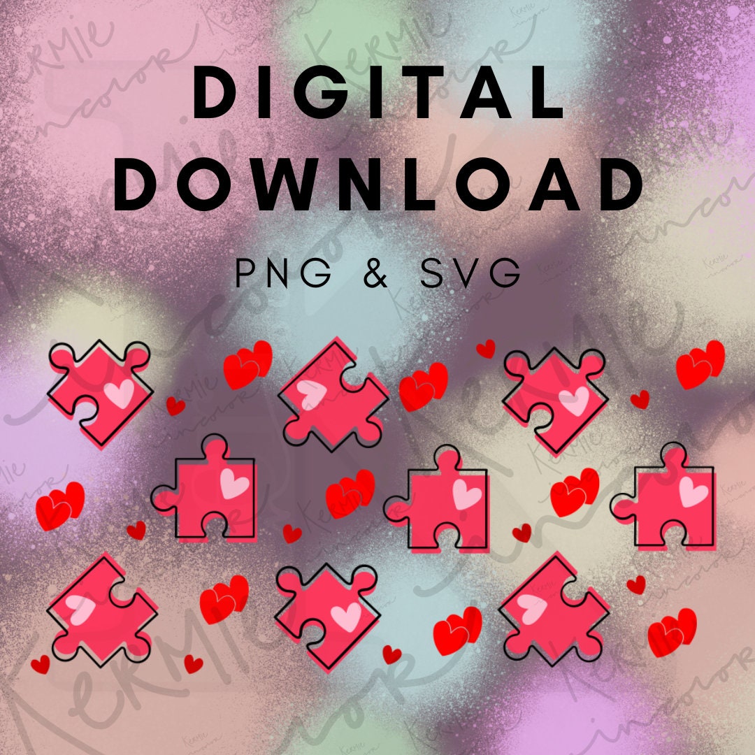 I Love You to Pieces Valentines Heart & Puzzle Piece Digital Download ...