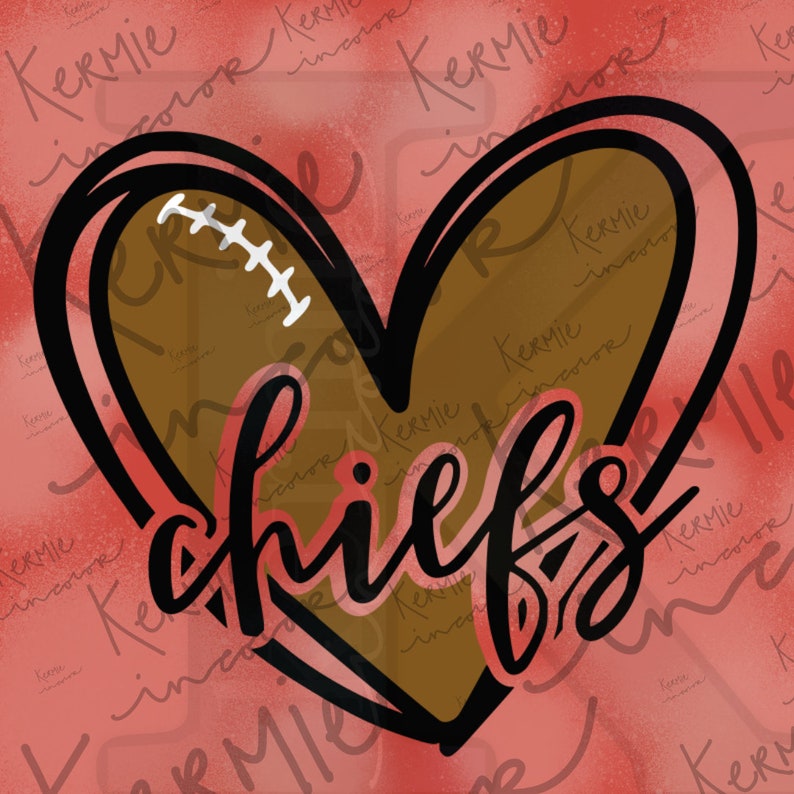 KC Chiefs Heart SVG & PNG Digital Download File Only (not a Physical ...