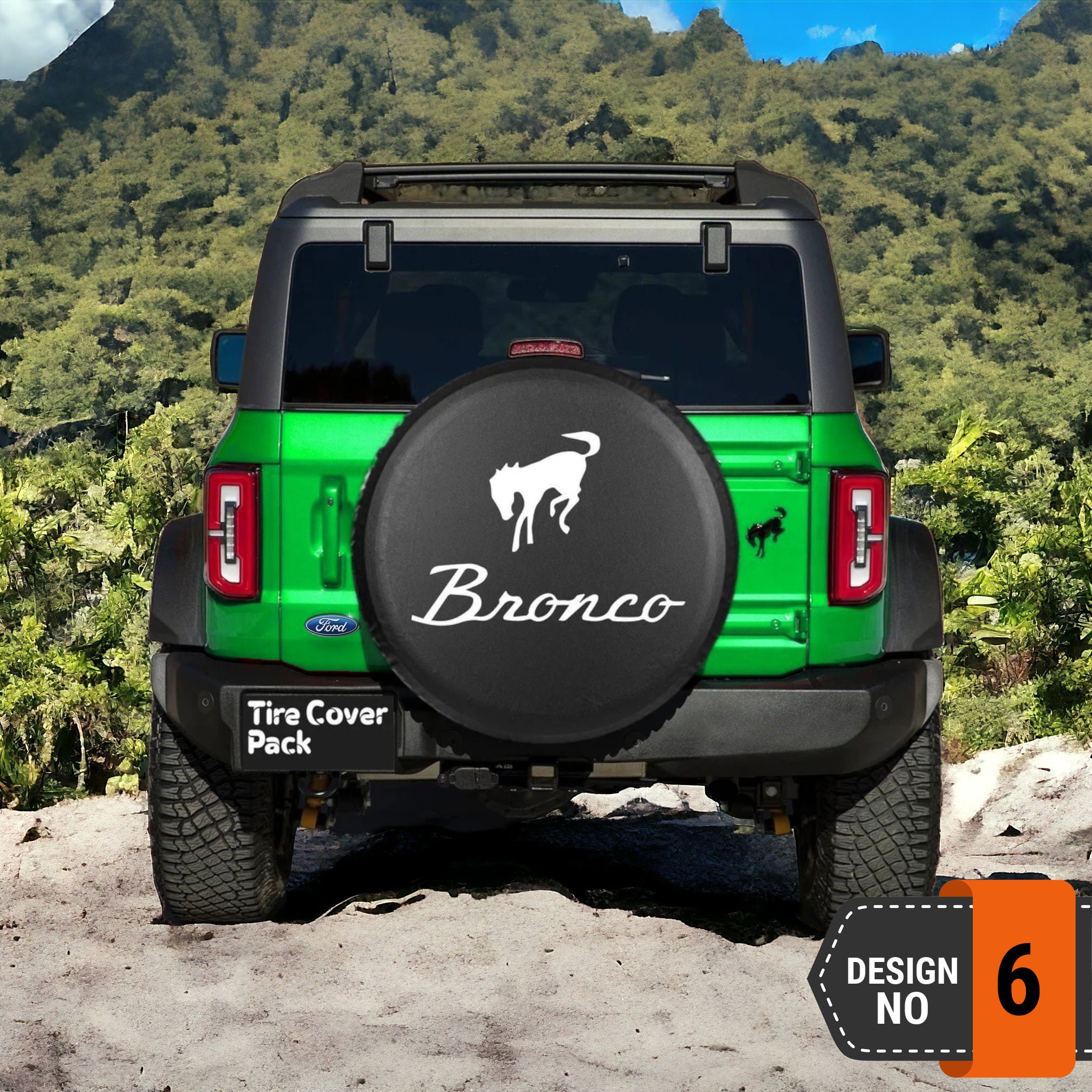 Ford Bronco Spare Tire Cover, PVC Wheel Cover, Soft Tyre Cover, UV ...