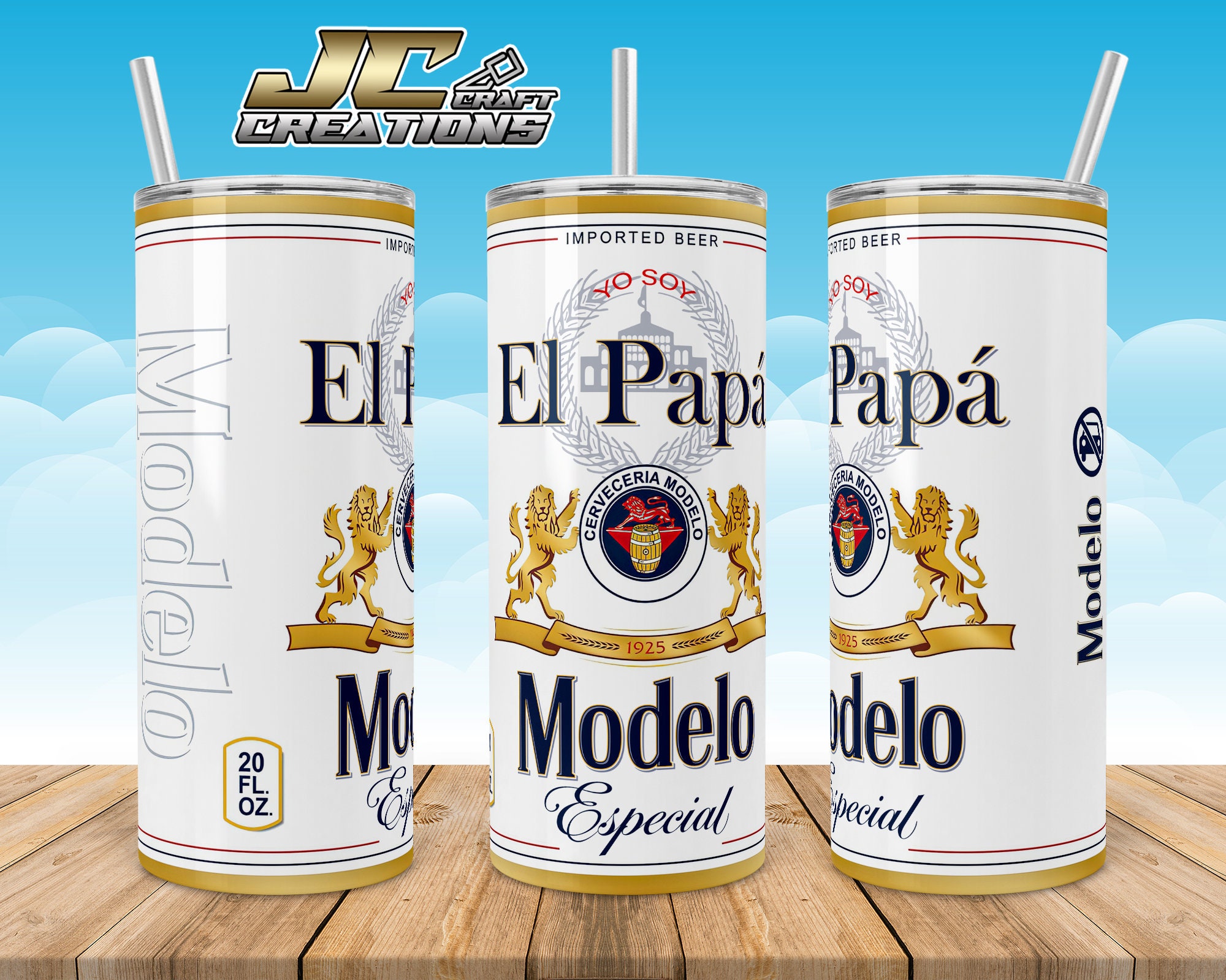 Tumbler Skinny 15oz, 20oz Papa Modelo Beer Design Template for ...