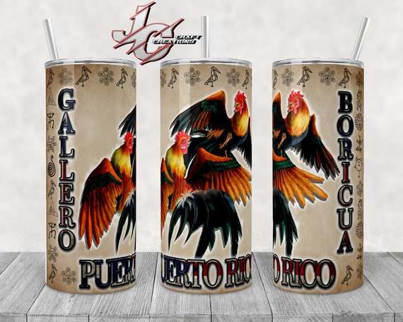 Tumbler 15oz 20oz Gallos Boricua PR Digital Design - Etsy
