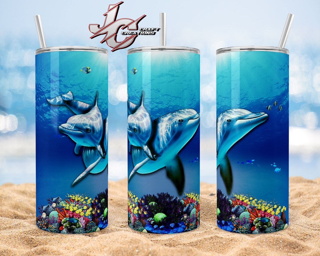 Dolphin Tumbler 15oz, 20oz Ocean Animals Tumbler Wrap Desings Download ...