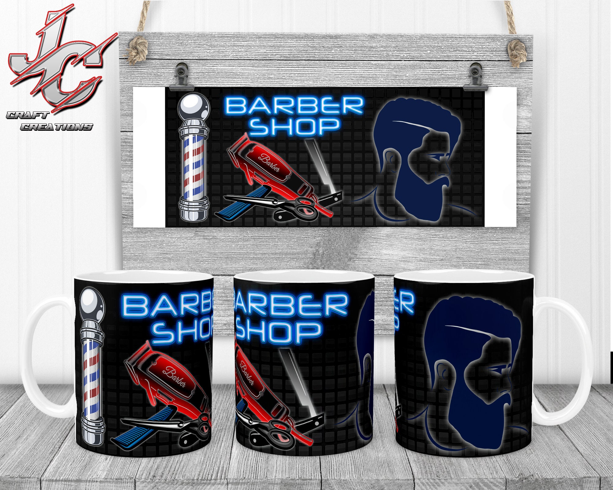 Tumbler Barber Shop 20oz, Mug 11oz Desings. PNG File. - Etsy