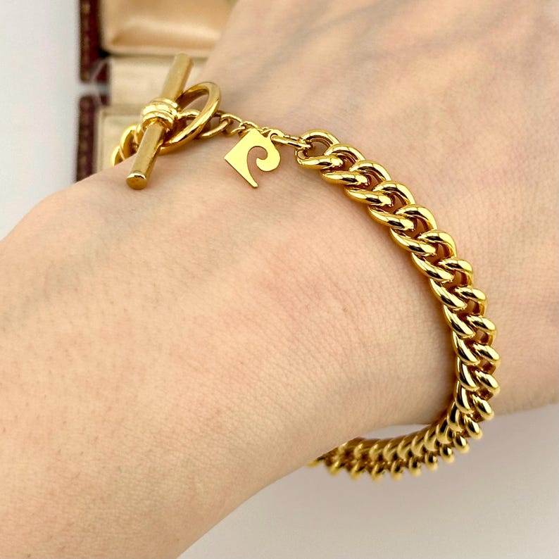 Vintage Pierre Cardin Gold T Bar Chain Bracelet, 1970s Designer ...