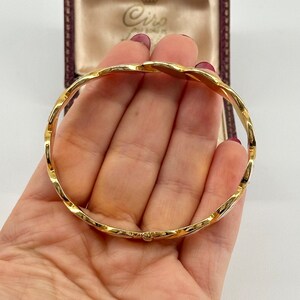 Art Deco Vintage 18ct Gold Plated White Statement Clamper Bangle ...