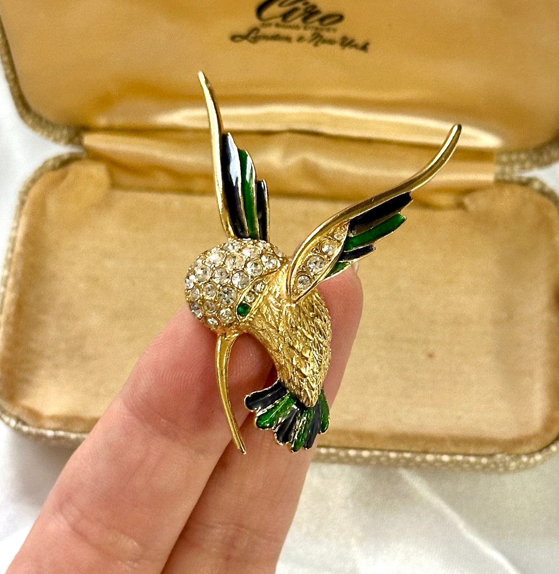 Vintage Hummingbird Brooch, Vintage 1980s Brooch, Animal Pin Brooch ...