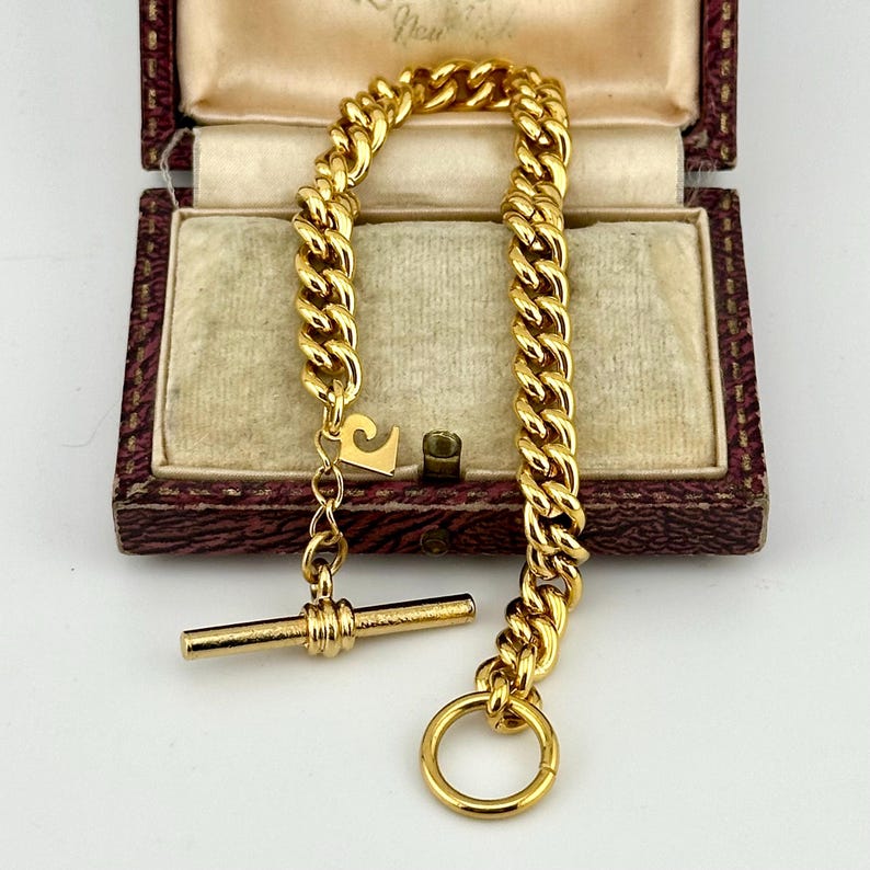 Vintage Pierre Cardin Gold T Bar Chain Bracelet, 1970s Designer ...