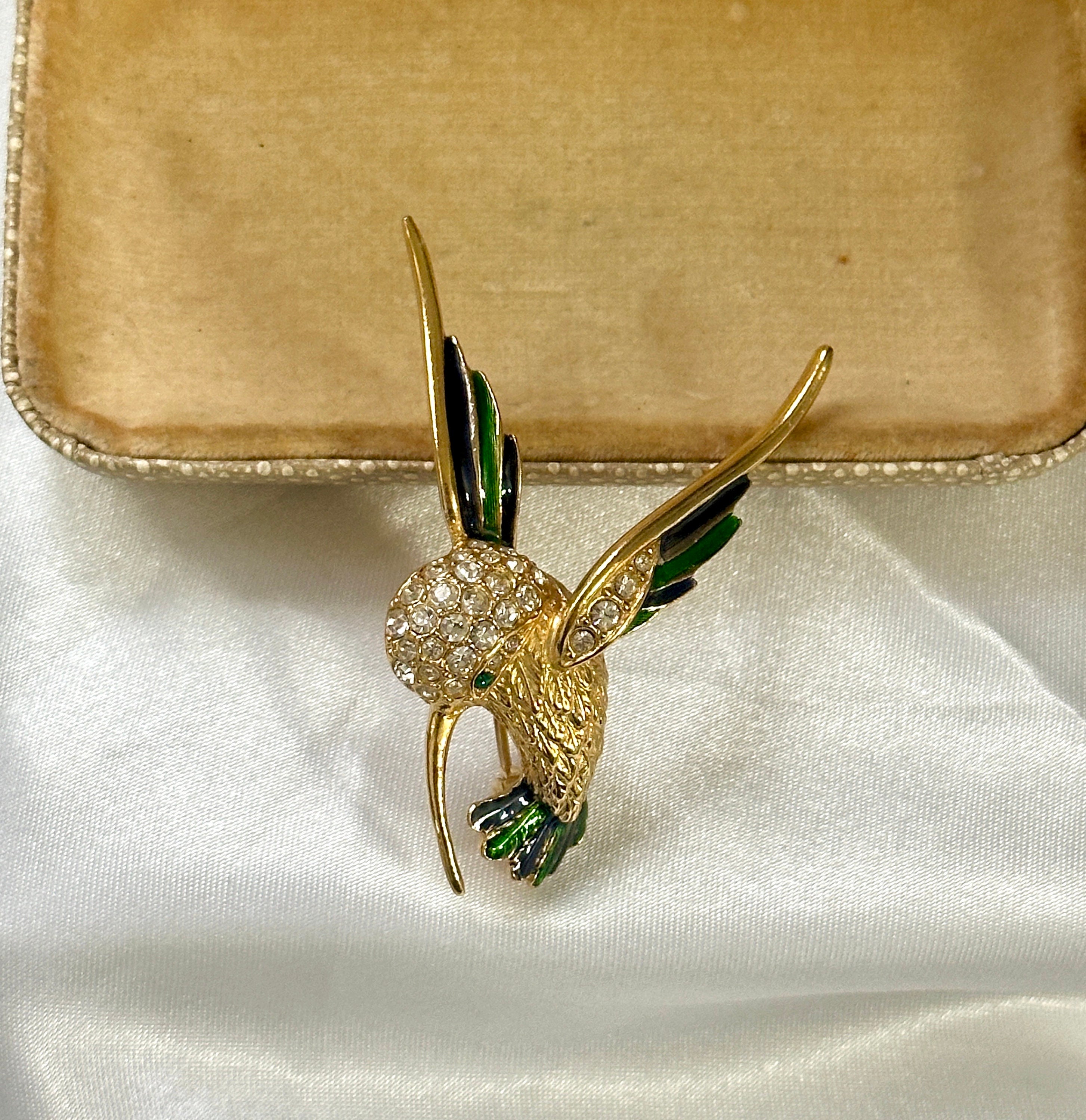 Vintage Hummingbird Brooch, Vintage 1980s Brooch, Animal Pin Brooch ...