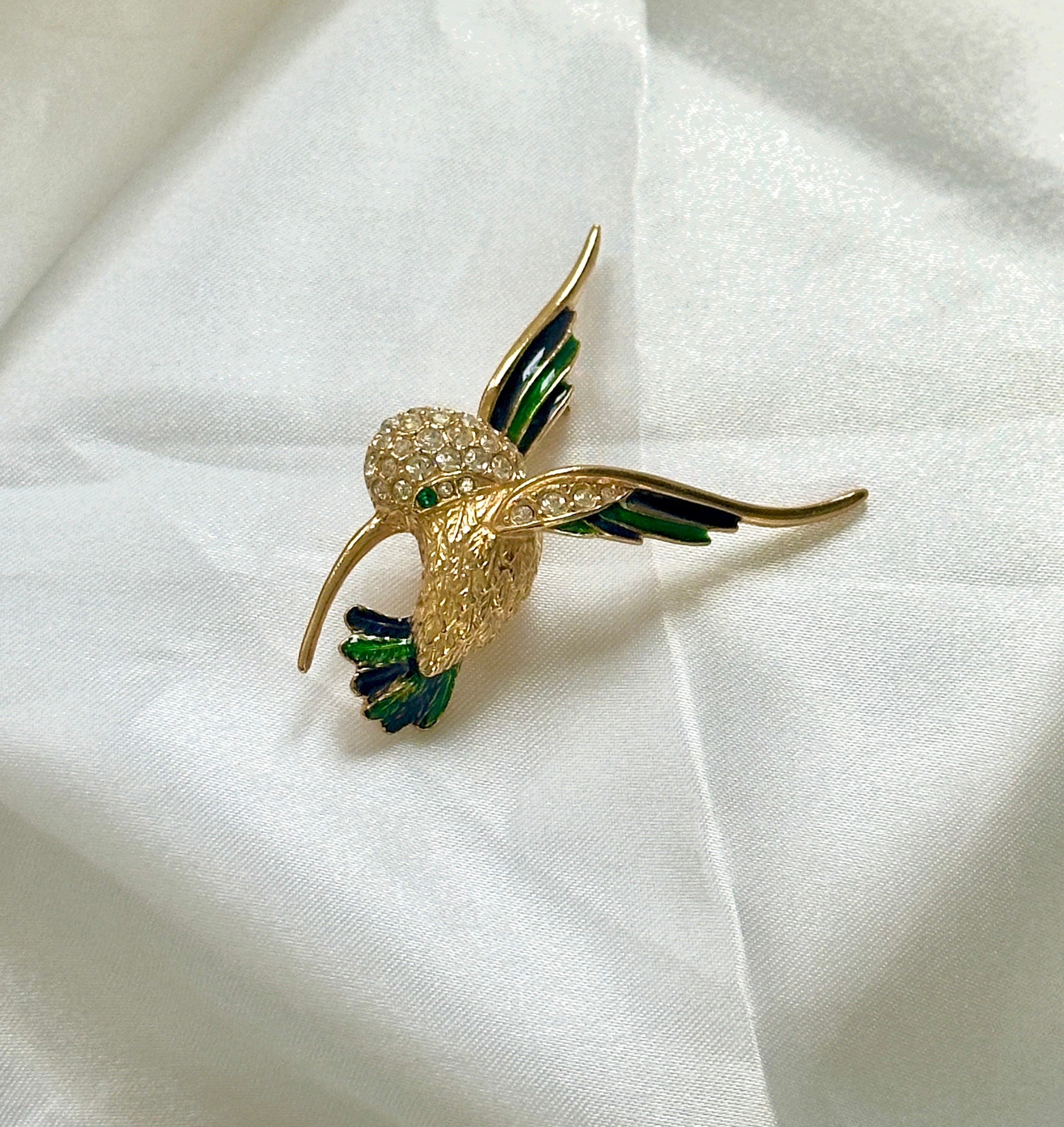 Vintage Hummingbird Brooch, Vintage 1980s Brooch, Animal Pin Brooch ...