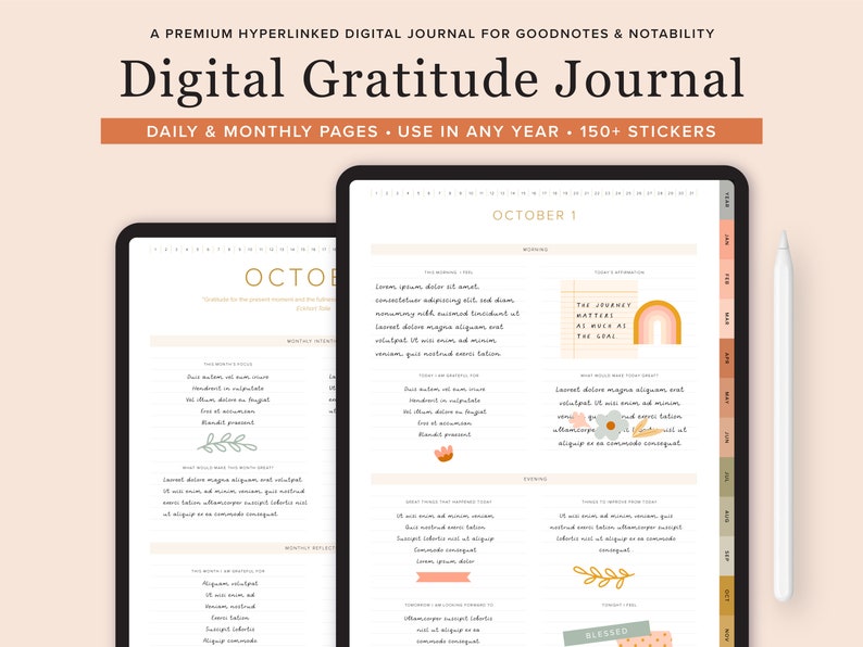 Goodnotes Gratitude Journal Digital Daily Diary Self Care - Etsy