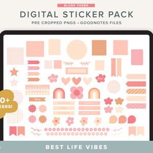 Digital Planner Stickers Pack Goodnotes Pre Cropped Sticker Book PNG ...