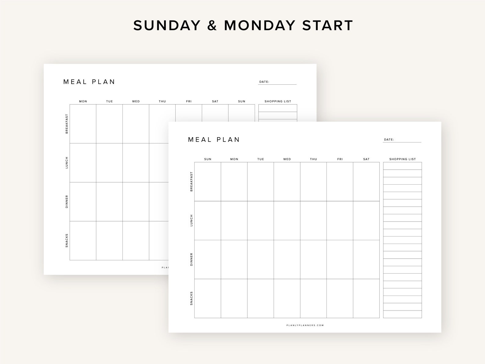 Printable Weekly Meal Planner Landscape Food Diary Meal - Etsy