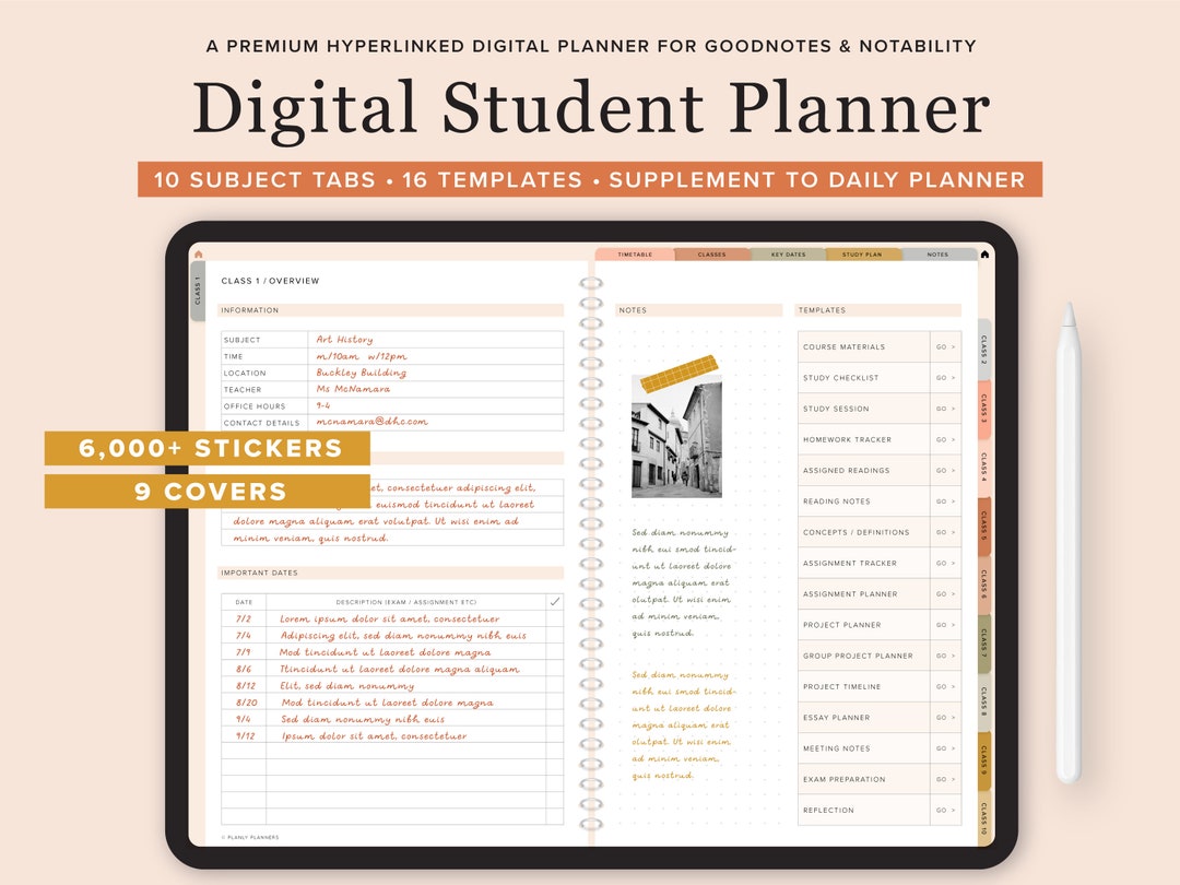 Goodnotes Student Planner Digital Planner iPad Academic College School ...