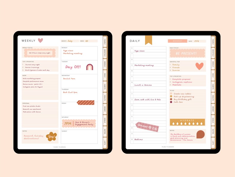 Digital Planner Stickers Pack Goodnotes Pre Cropped - Etsy