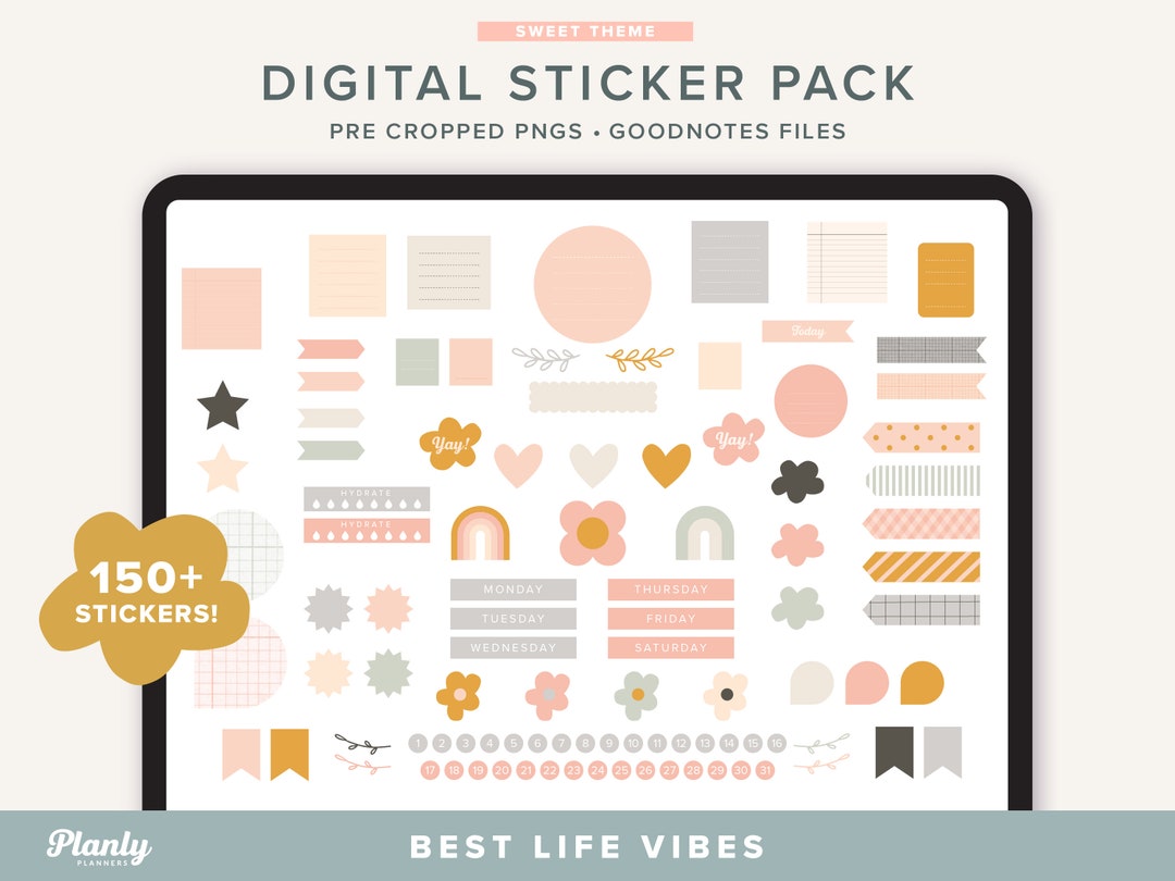 Digital Planner Stickers | Goodnotes Stickers | Pre Cropped Sticker ...