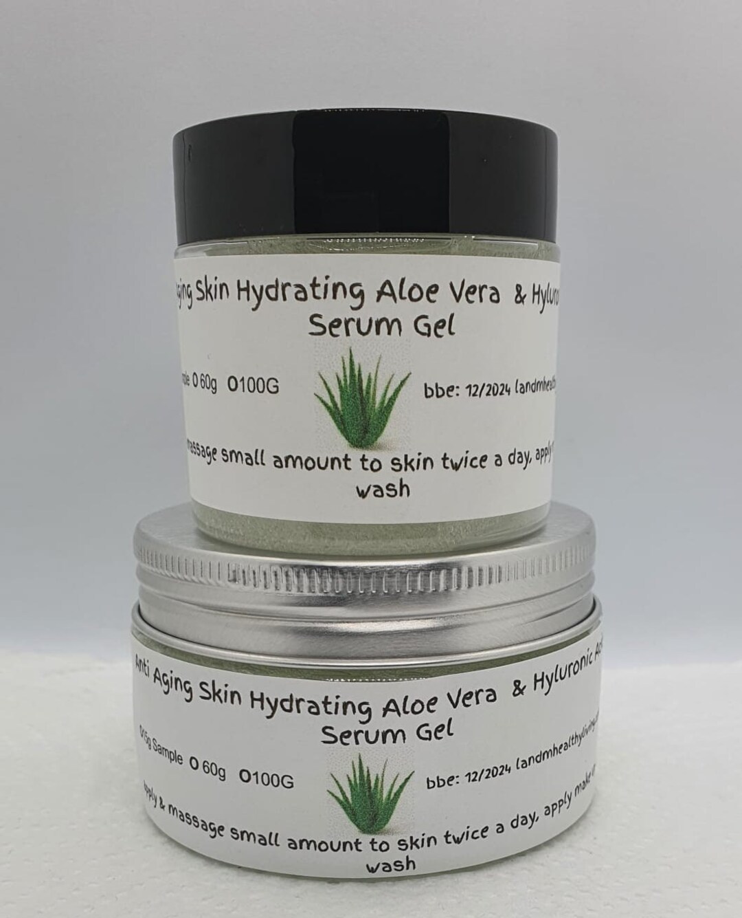 Anti Aging Skin Hydrating Aloe Vera and Hyluronic Acid Serum Gel - 15g ...