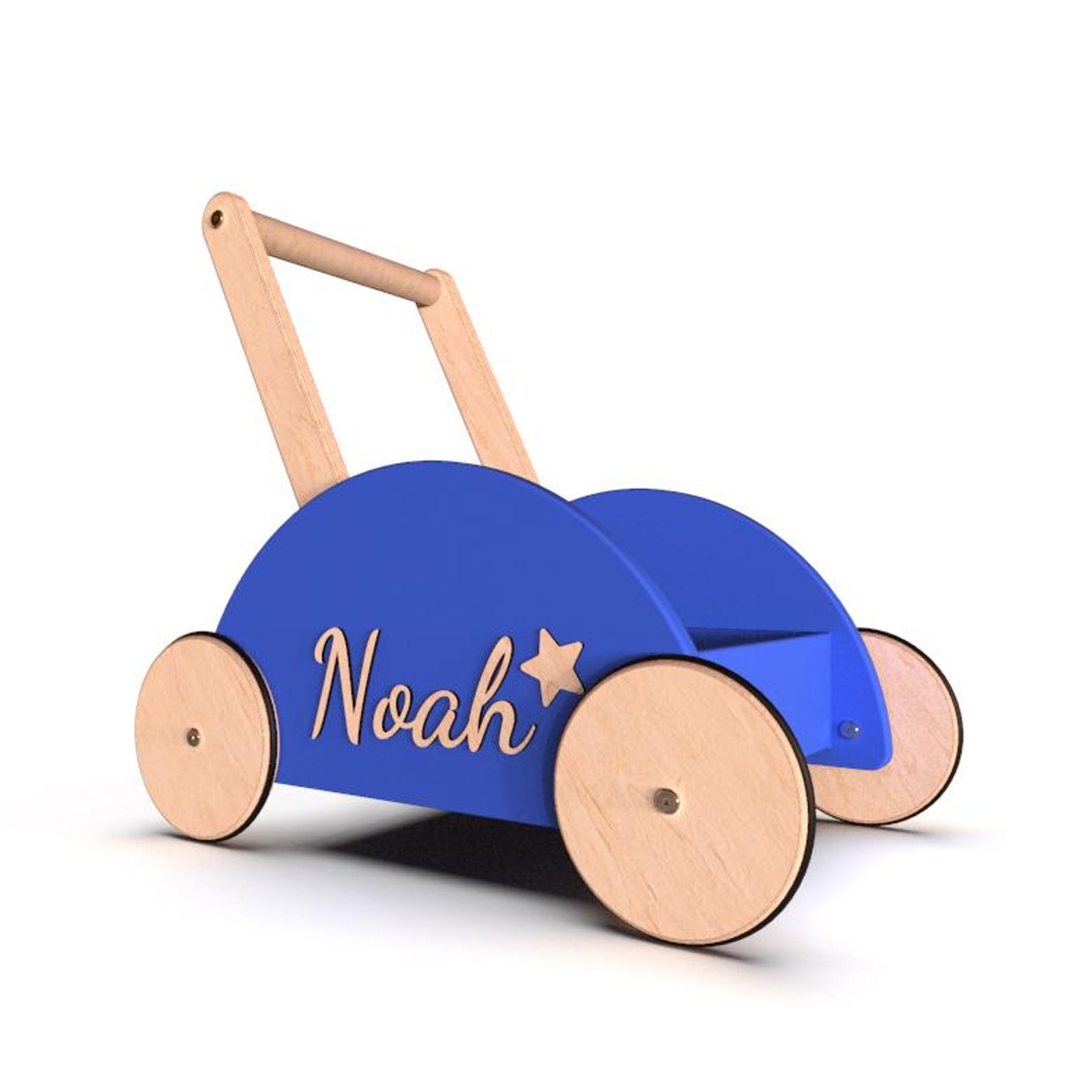 Blueberry Wooden Stroller | Personalized Walker for Toddlers | Toy ...