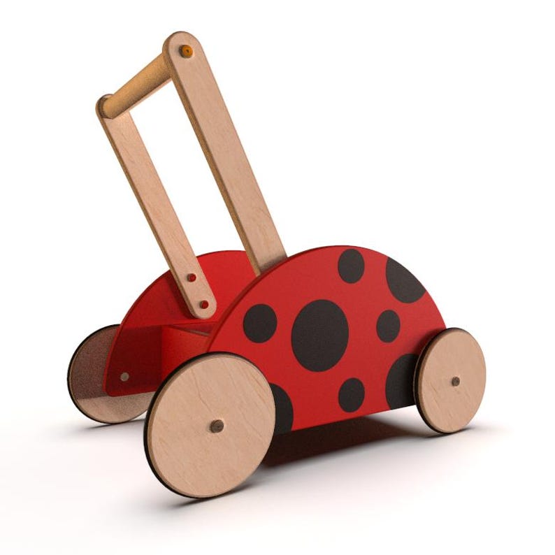 Ladybug Wooden Stroller | Personalized Walker for Toddlers | Toy ...