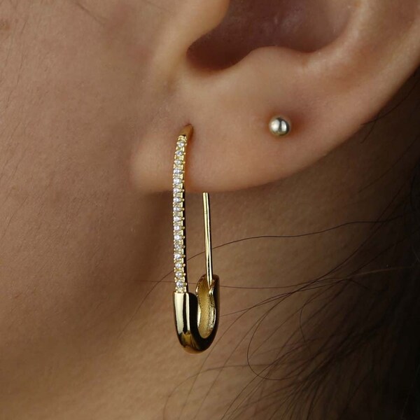 Safety Pin Earrings - Etsy