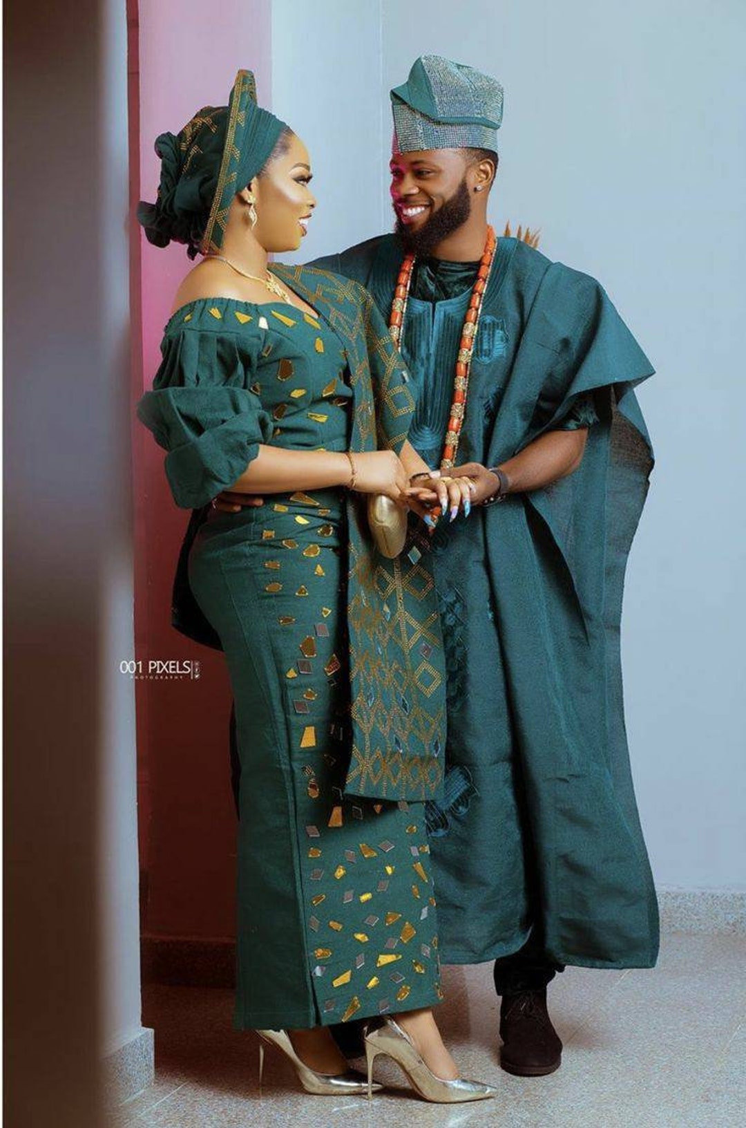 Aso Oke Outfit, Ofi Outfits for Couple, African Men Clothing, African ...