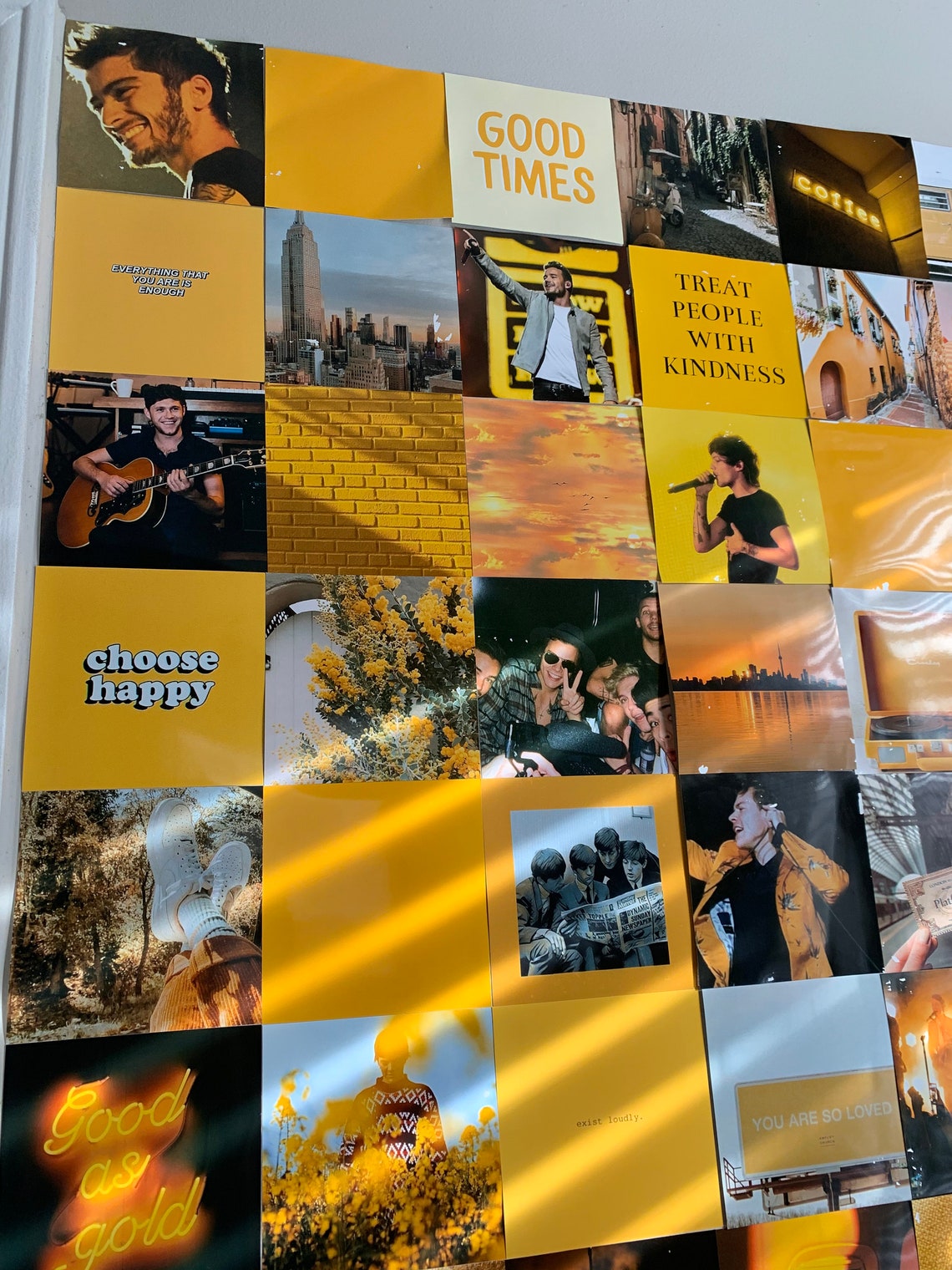 One Direction Yellow Aesthetic Photo Collage Kit - Etsy