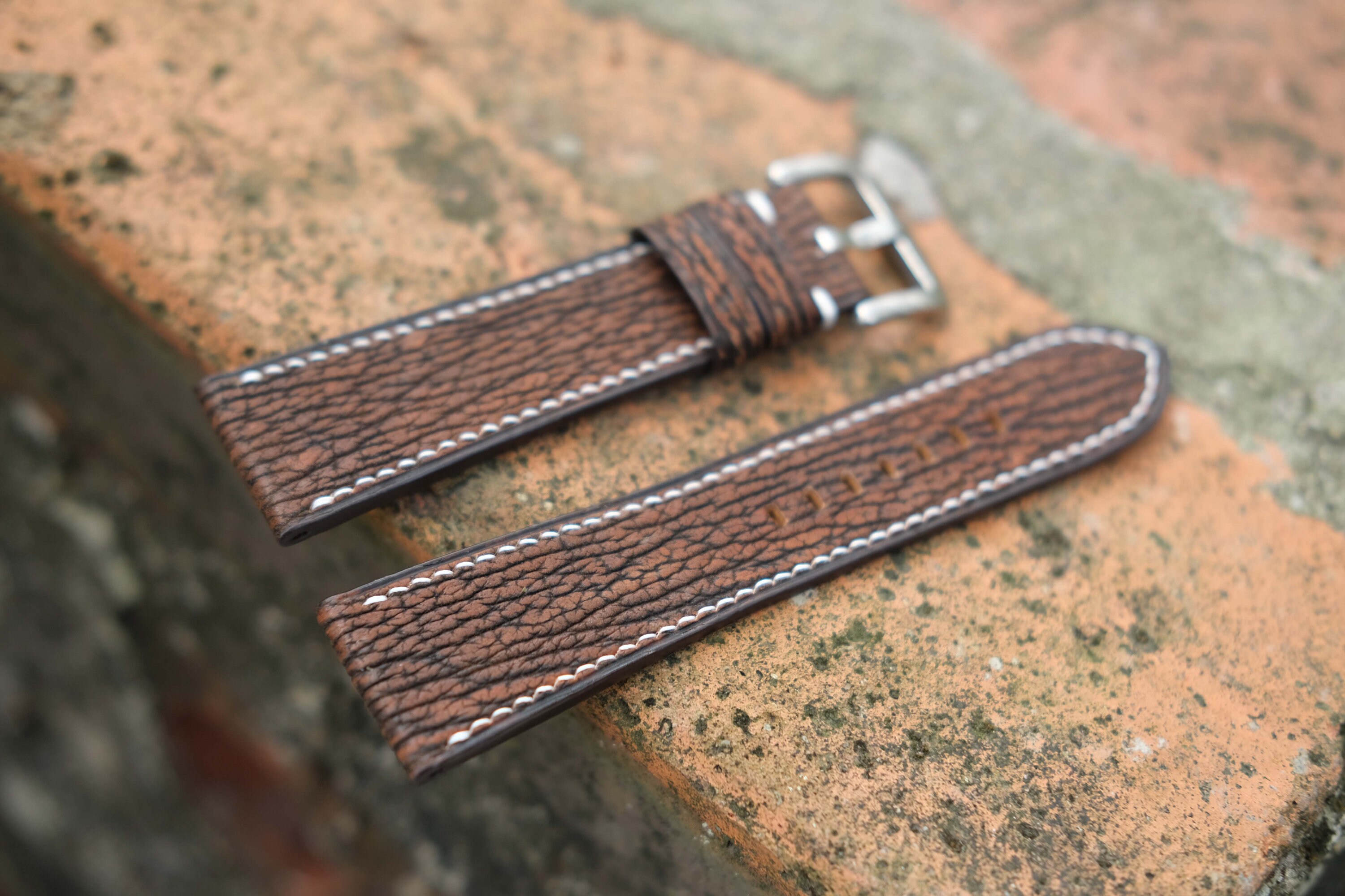 Cinturino in pelle di squalo marrone di lusso cinturino per | Etsy
