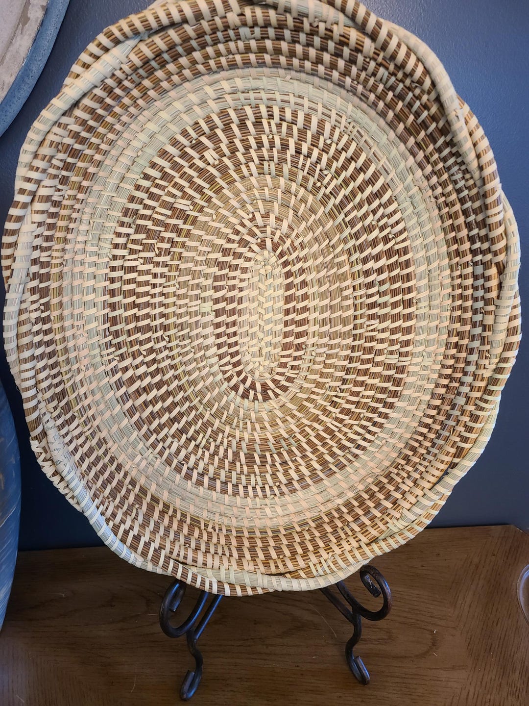 Oval Charleston Sweet Grass Rice Fanner Basket With Braided Edge - Etsy