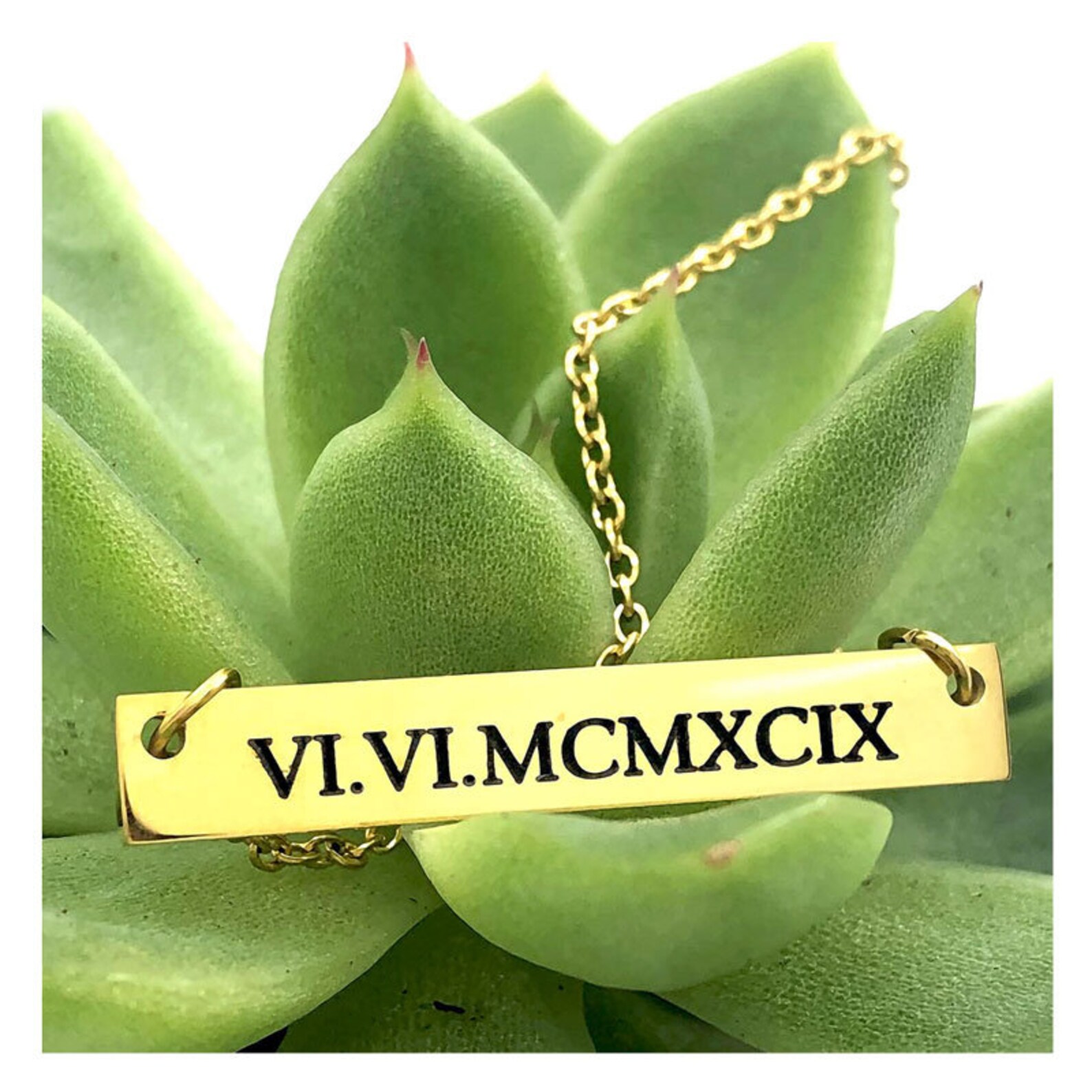 Personalized Name Bar 18K Yellow Gold Bar Necklace Nameplate | Etsy