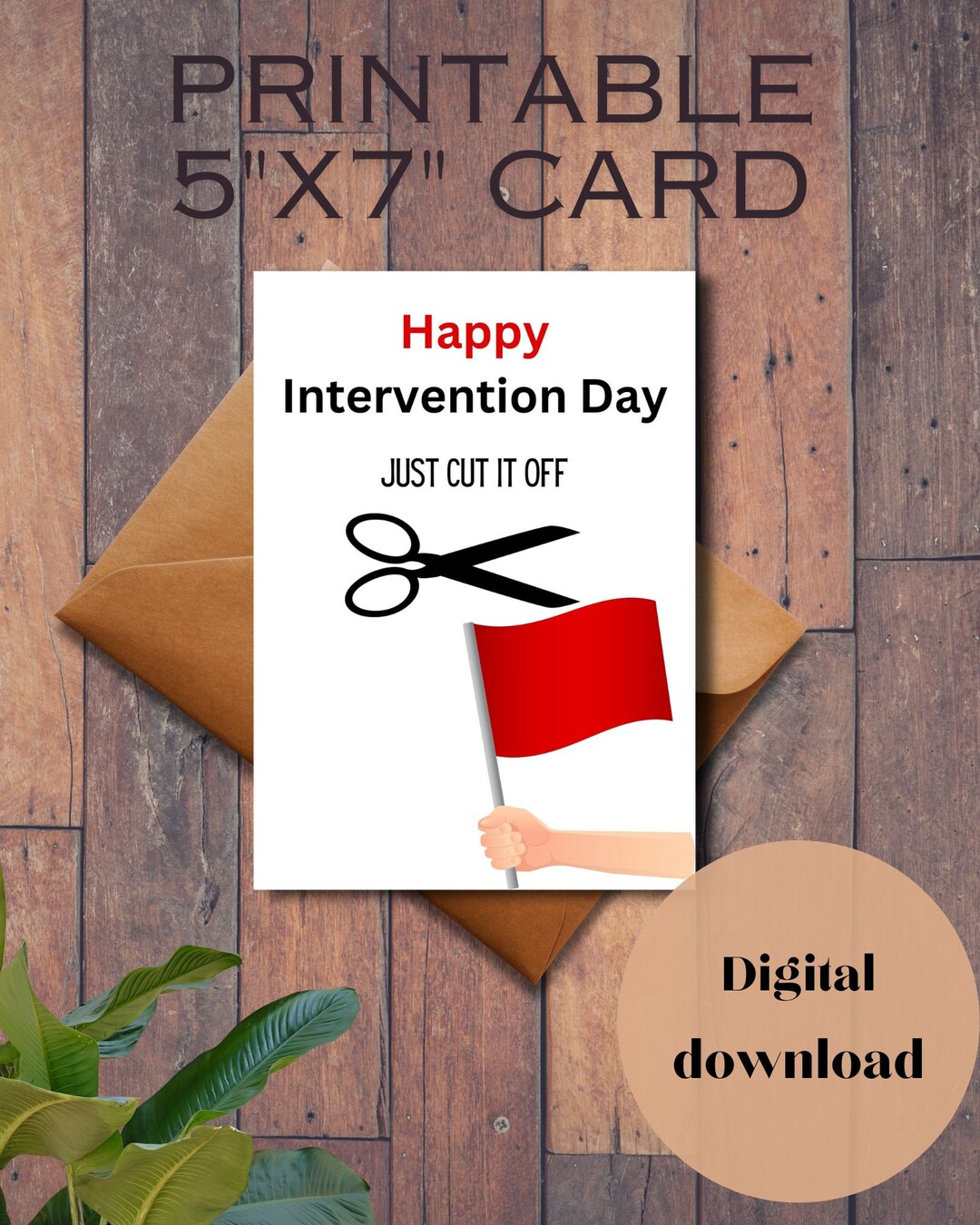 Printable Card, Intervention Card for Friends and Family, Funny Card ...