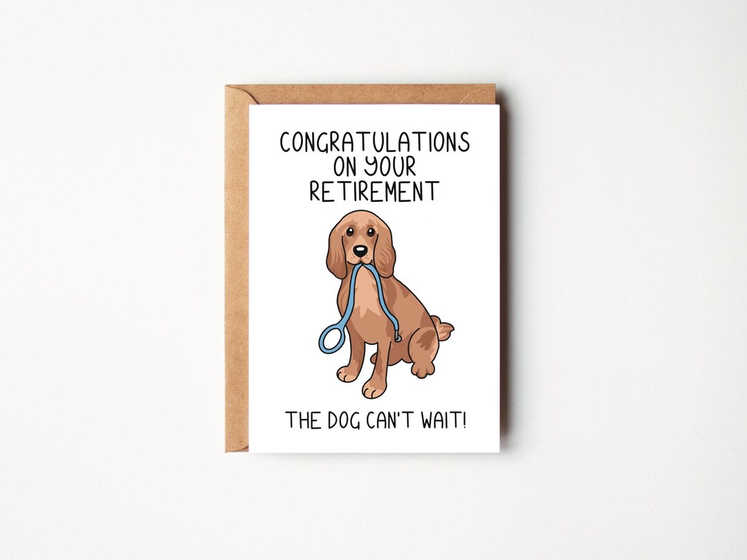 Retirement Card for Dog Lover | Cocker Spaniel Congratulations Card ...