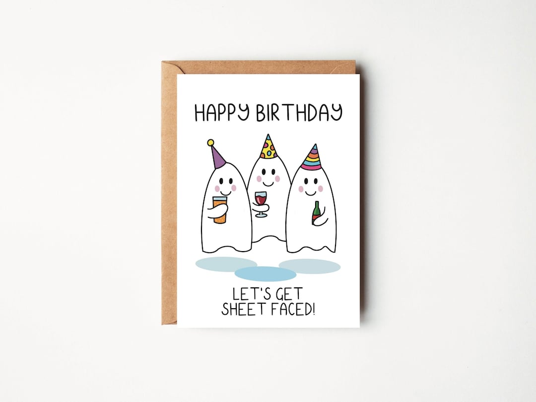 Cute, Ghost Birthday Card funny Ghost Birthday Card Funny Card for ...