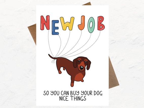Sausage Dog New Job Card Congratulations Card Cute Dog - Etsy Australia