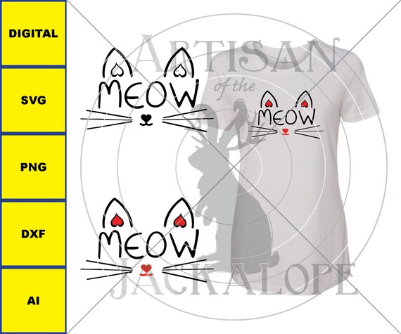 SVG Moew Cat Ears Kitty Cricut Cutting File Silhouette | Etsy