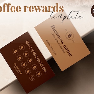 Coffee Loyalty Card Template, Coffee Rewards Card, Coffee Stamp Card ...