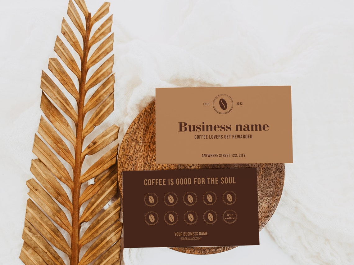 Coffee Loyalty Card Template, Coffee Rewards Card, Coffee Stamp Card ...
