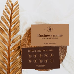 Coffee Loyalty Card Template, Coffee Rewards Card, Coffee Stamp Card ...