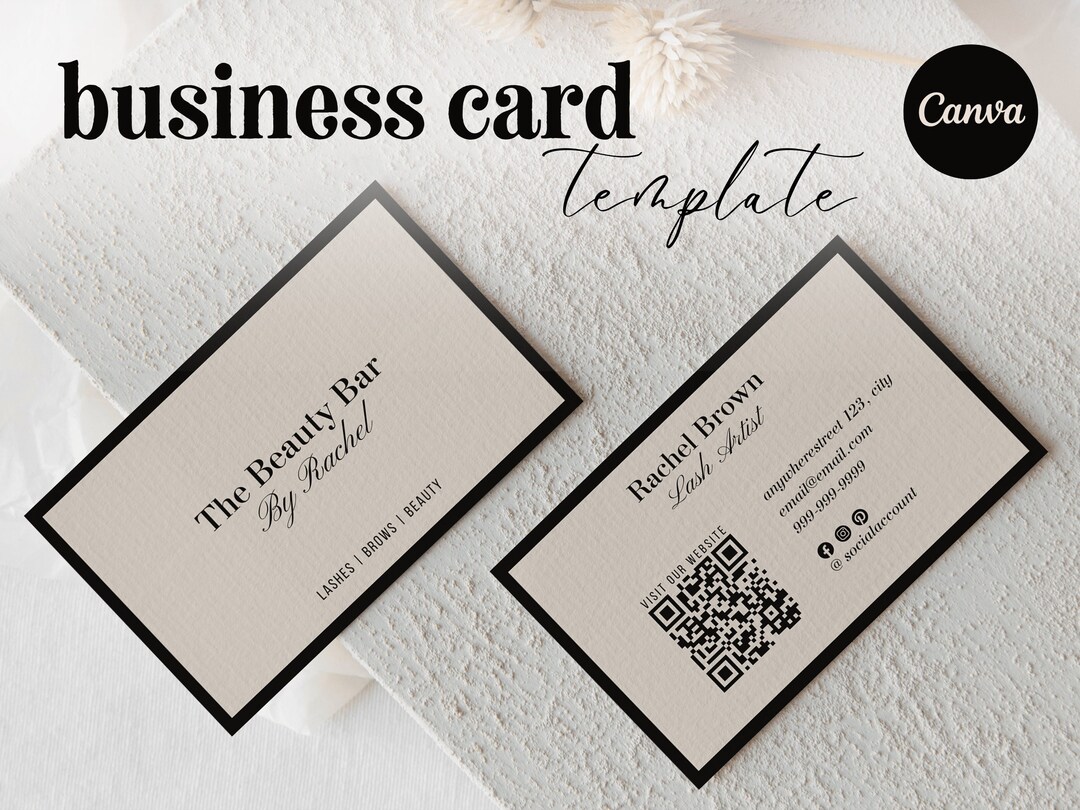 Elegant Business Card Template With QR Code, Minimal Business Card ...