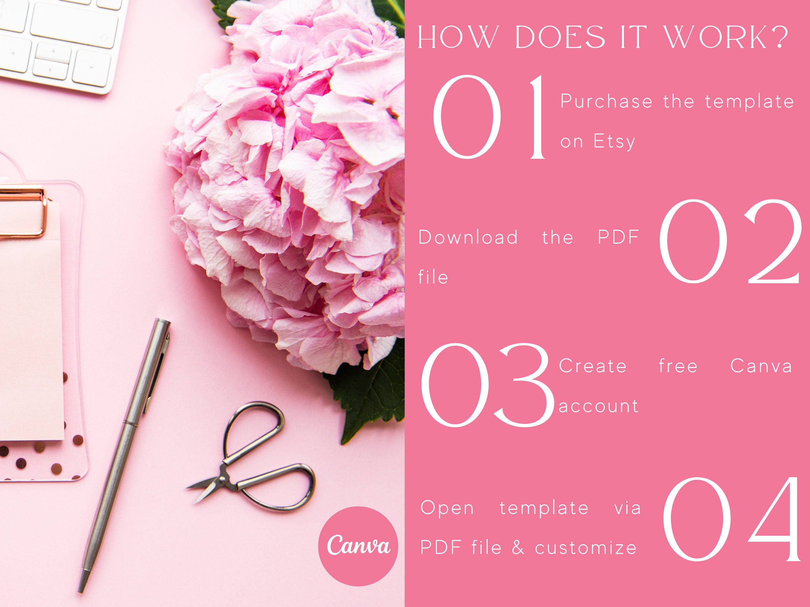 Pink Gift Certificate Template Voucher Template Pink Girly - Etsy