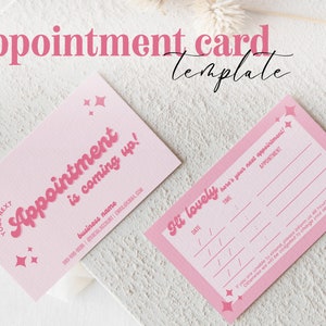Small Business Stationary Bundle in Retro Pink Style Including Loyalty ...